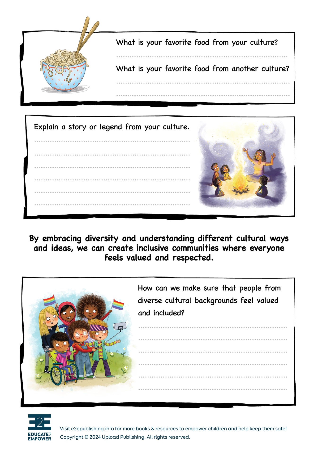 All About My Culture - Activity Sheet – Educate2Empower Publishing