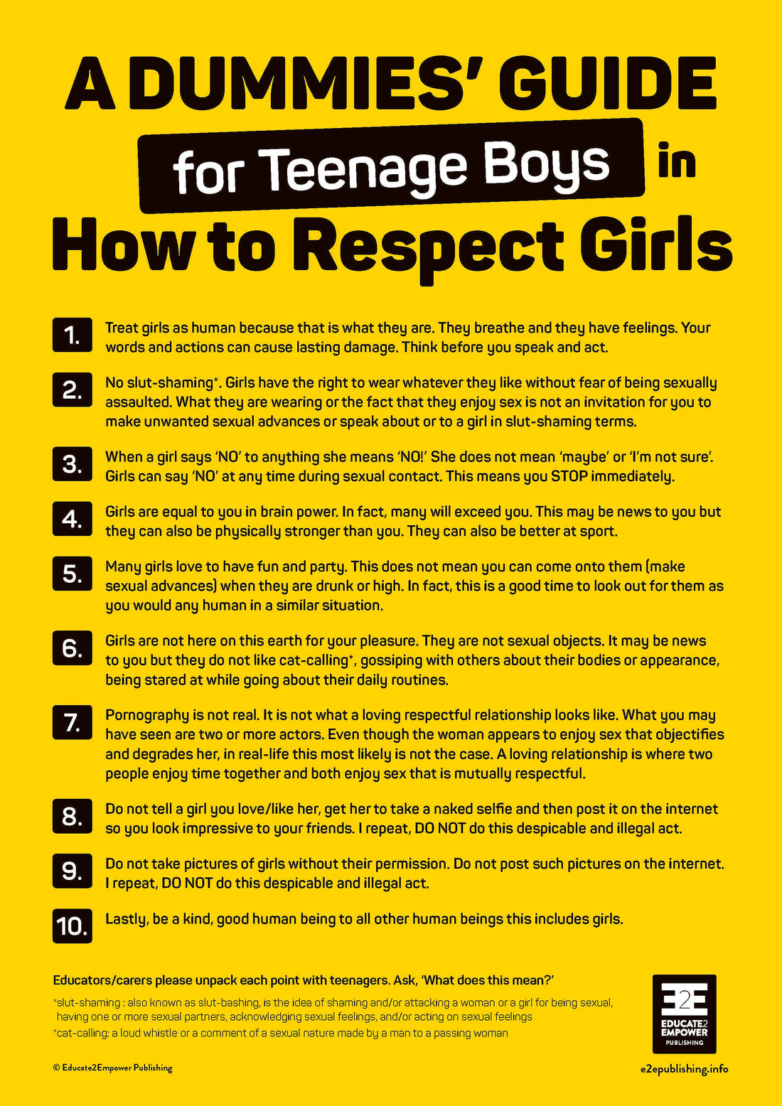 A Dummies' Guide for Teenage Boys in How to Respect Girls - FREE POSTE ...