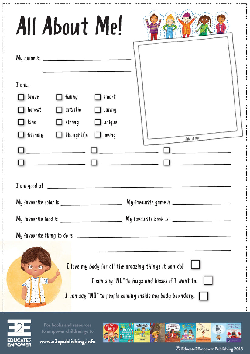 All About Me! - Free Activity – Educate2Empower Publishing